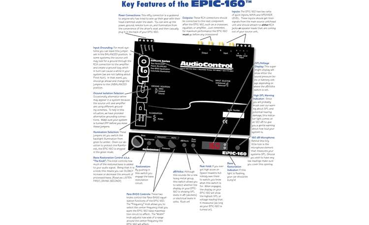 AudioControl EPIC-160 In-dash bass processor with SPL display at ...