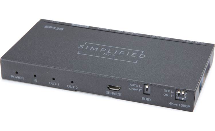 Simplified MFG SP12S 4K-compatible HDMI splitter (1 in/2 out) with scaling outputs at ...