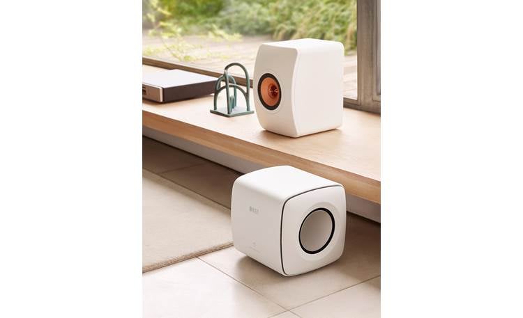 KEF KC62 (Mineral White) Compact powered subwoofer with digital ...