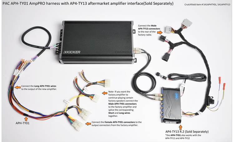 PAC APH-TY01 AmpPRO Harness T-harness for adding an aftermarket amp ...