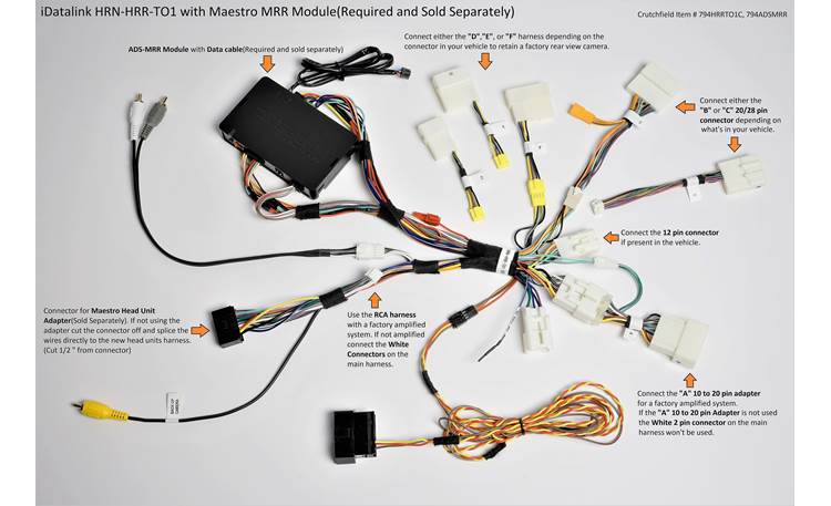 iDatalink HRN-HRR-TO1 Vehicle-specific Harness ( ADS-MRR or ADS-MRR2 ...
