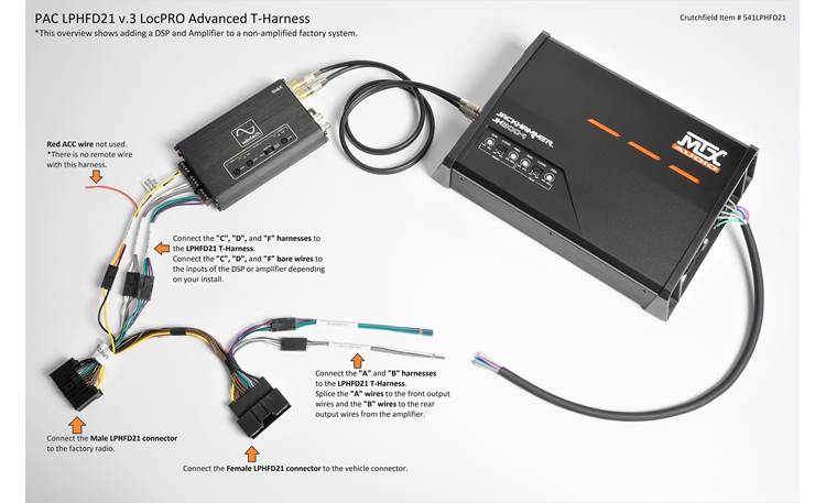 PAC LPHFD21 LocPro Advanced T-Harness T-harness for adding an ...