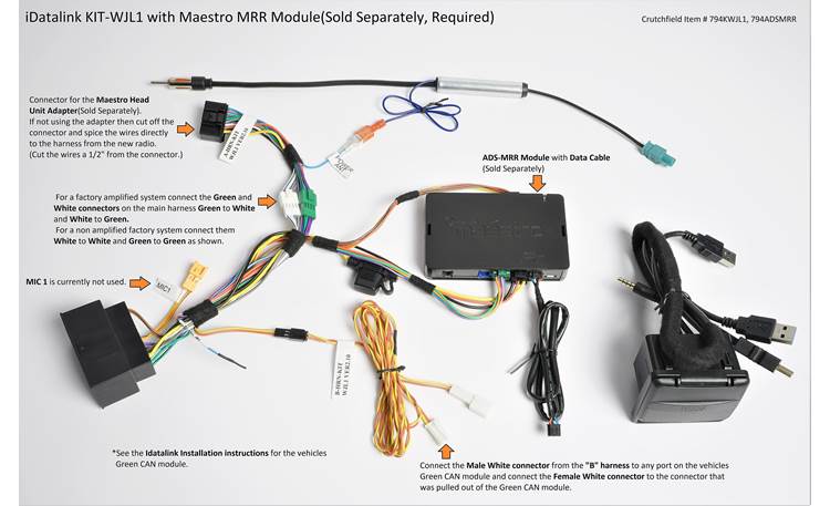 iDatalink KIT-WJL1 Dash and Wiring Kit (Black) Install and connect an ...