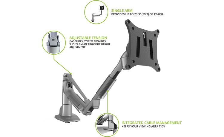 Kanto DMS1000 (Silver) Desktop monitor mount for screens up to 32" at ...