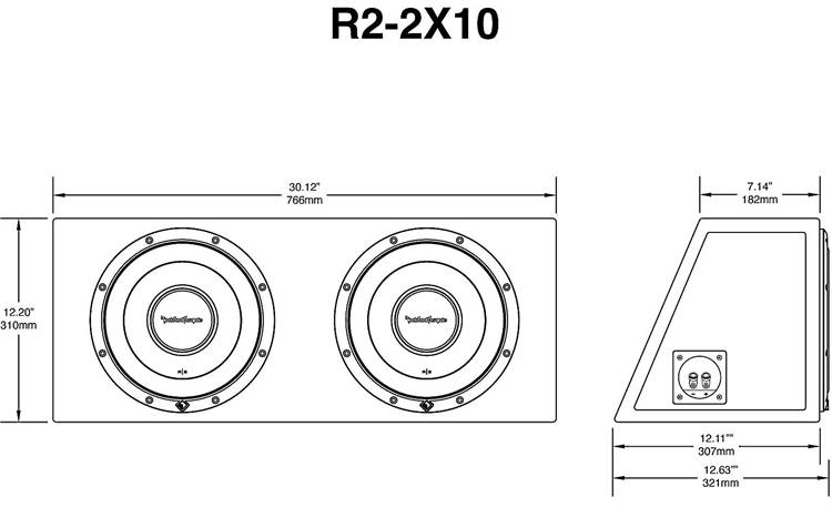 Rockford Fosgate Prime R2-2X10 Sealed enclosure with two 10" Prime R2D2 ...