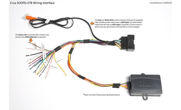 CRUX SOOFD-27B Wiring Interface Connect a new car stereo and retain factory features in select ...