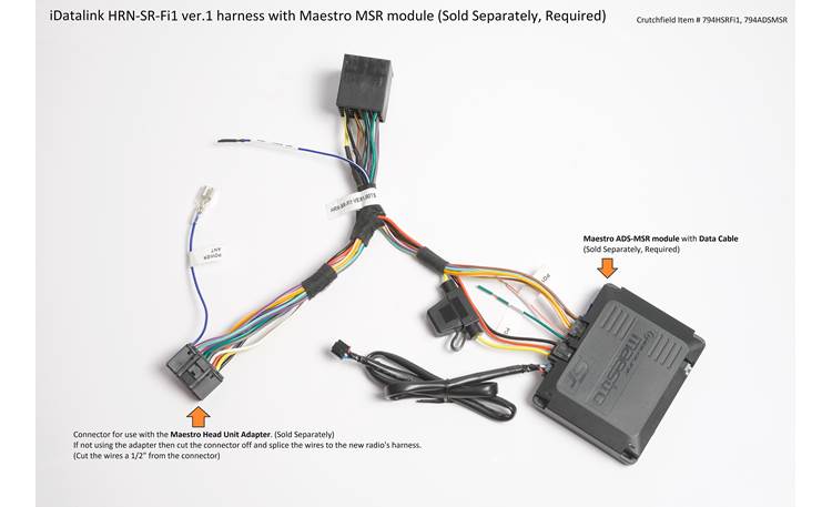 iDatalink HRN-SR-FI1 Vehicle-specific Harness ( ADS-MSR module also ...