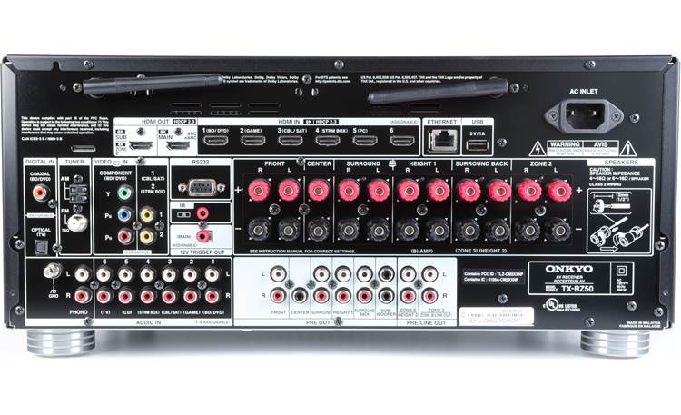 Onkyo TX-RZ50 9.2-channel home theatre receiver with Dolby Atmos®, Wi-Fi®, Bluetooth®, Apple ...