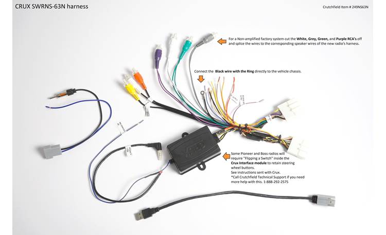 CRUX SWRNS-63N Wiring Interface Connect a new car stereo and retain the ...